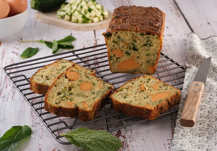 Recette Cake courgette Knacki Veggie | Herta
