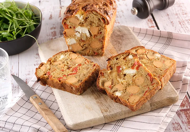 Recette Cake poivron feta Knacki Veggie | Herta