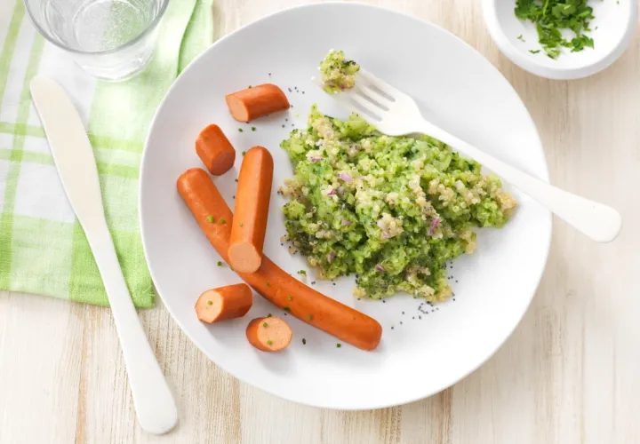 Recette Purée de courgettes au quinoa et Knacki Veggie | Herta