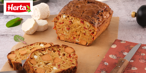 Recette Cake poivron chèvre Knacki Veggie | Herta