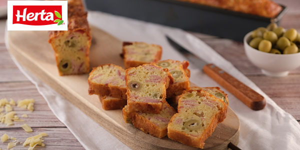 Recette Mini cake salé aux olives et Comté | Herta