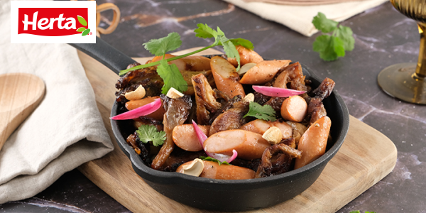 Recette Poêlée de pleurotes sauce soja et knacki | Herta