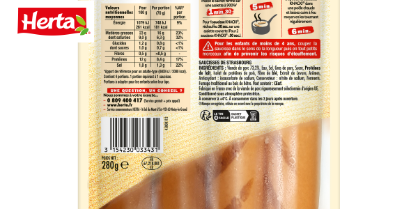 KNACKI Gourm Porcx4 280g | Herta