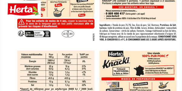 KNACKI porc x10 350g | Herta